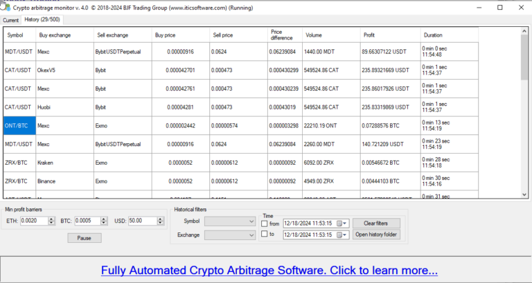 Crypto Arbitrage Scanner - Free - Forex & Cryptocurrencies Arbitrage Software | BJF Trading ...